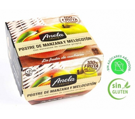POSTRE DE FRUTAS MANZANA MELOC.100% ANELA PACK 2X100 GR.
